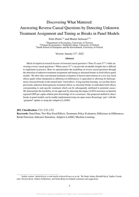 Pdf Discovering What Mattered Answering Reverse Causal Questions By Detecting Unknown