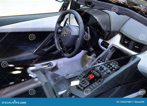 The Interior Of Lamborghini Aventador S Roadster Sportscar Editorial