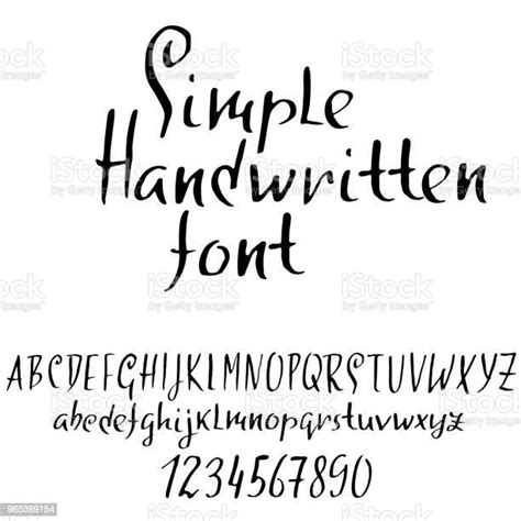 Handdrawn 드라이 브러쉬 폰트입니다 현대 브러쉬 레터링입니다 그런 지 스타일 알파벳입니다 벡터 일러스트입니다 0명에 대한 스톡 벡터 아트 및 기타 이미지 Istock
