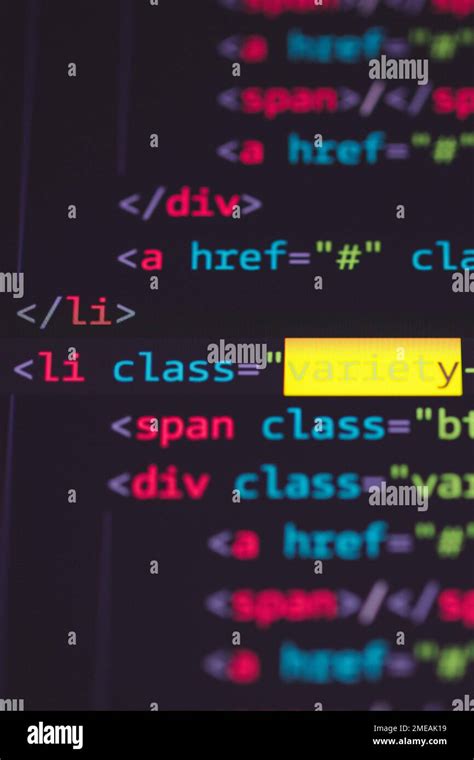 Programming Code Of Software Developer Or Computer Script Stock Photo Alamy