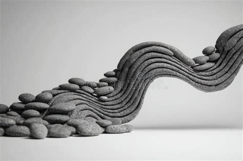 An Abstract Representation Of Sound Waves Created From Pebble Arrangements Stock Illustration