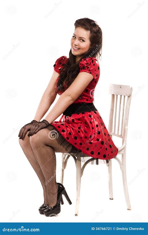 Attractive Pin Up Girl Stock Image Image Of Fashionable 34766721