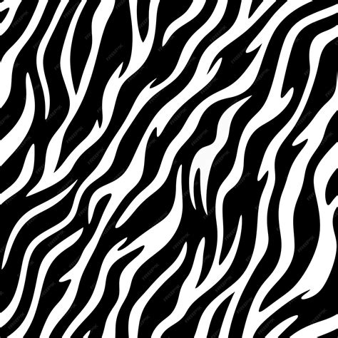 Seamless Zebra Stripe Pattern In Black And White Premium Vector