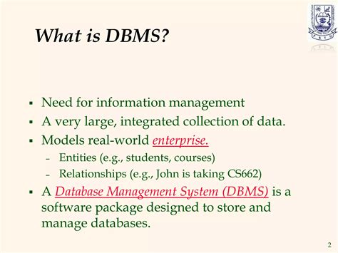 Introduction To Database Management System Ppt