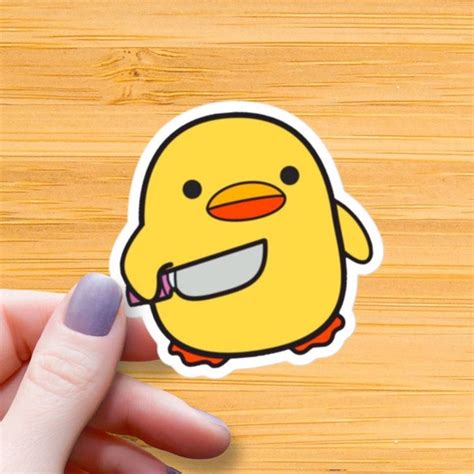 Duck With Knife Vinyl Sticker Etsy