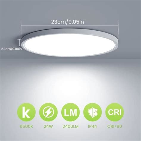 Plafonnier Led Rond 24w Éclairage De Plafond 6500k 2400lm Lumiere Moderne Luminaires