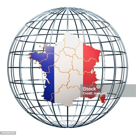 프랑스 지도 지구 지구에 흰색 배경에 고립 된 3 차원 렌더링 기에 대한 스톡 사진 및 기타 이미지 기 세계적인 지구본 Istock