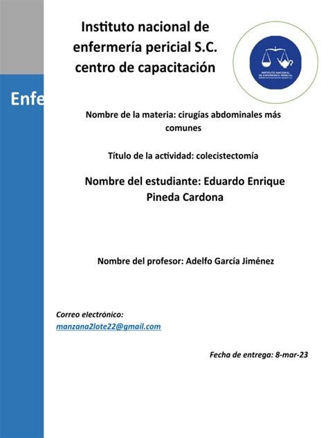 Colecistectomia Pdf Vesícula Biliar Bilis