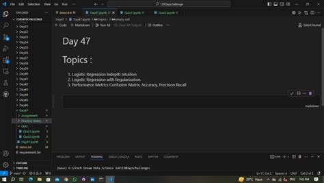 Day 47 Of The 120 Day Data Science Job Challenge Anil Rupnar Posted