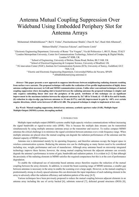 Pdf Antenna Mutual Coupling Suppression Over Wideband Using Repositorylondonmetacuk3078