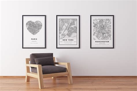Custom Map Prints Any Location Poster Digital Art City Etsy