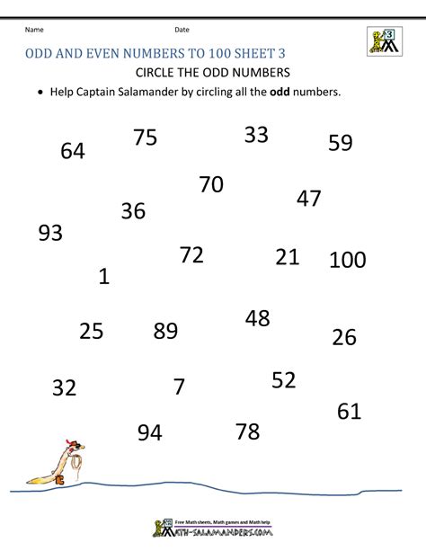 Odd And Even Numbers Worksheet
