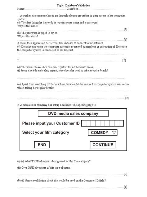 Data Validation Worksheet Password Databases