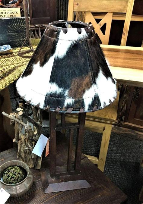 Handmade Tri Color Cowhide Lamp Shade For Western Home Decor Western