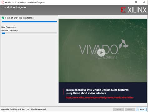 Vivado 20191 Installation Is Stuck At Optimize Disk Usage
