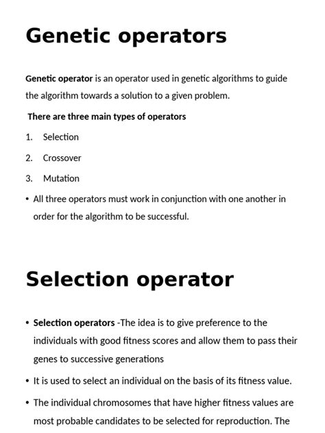 Genetic Operators Pdf