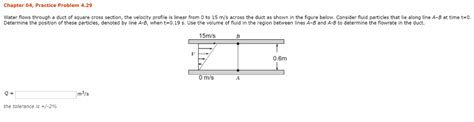 Solved Water Flows Through A Duct Of Square Cross Section
