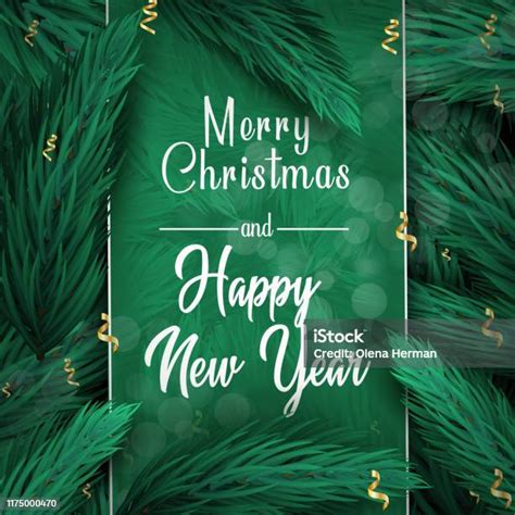 메리 크리스마스와 새해 복 설 편지입니다 크리스마스 배너 포스터 전단지 초대장 바우처 할인 인사말 카드에 대한 크리스마스 트리 분기 배경 템플릿 벡터 일러스트레이션 12월에