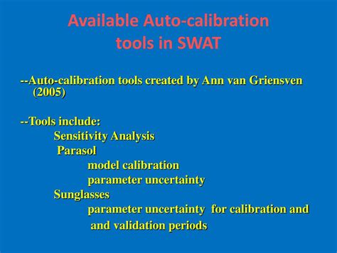 Ppt Applying And Interpreting The Swat Sensitivity Analysis And Auto Calibration Tools