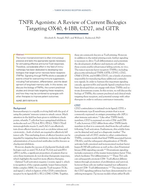 Pdf Tnfr Agonists A Review Of Current Biologics Targeting Ox40 4