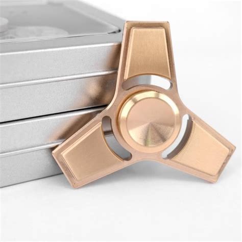 Tri Fidget Hand Spinner En Métallique Cuivre Pour Enfant Ou Adulte