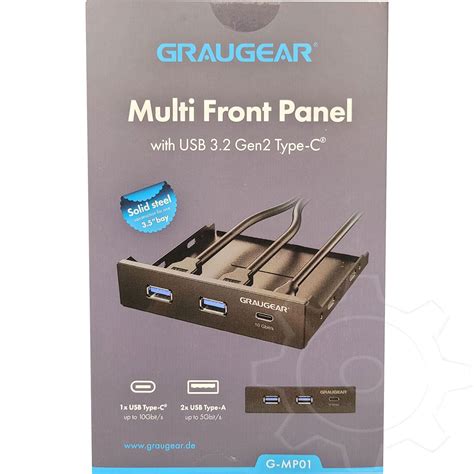 Graugear Usb Hub Multi Front Panel Usb 3 2 Gen2 Type C Retail G Mp01 Retourenware