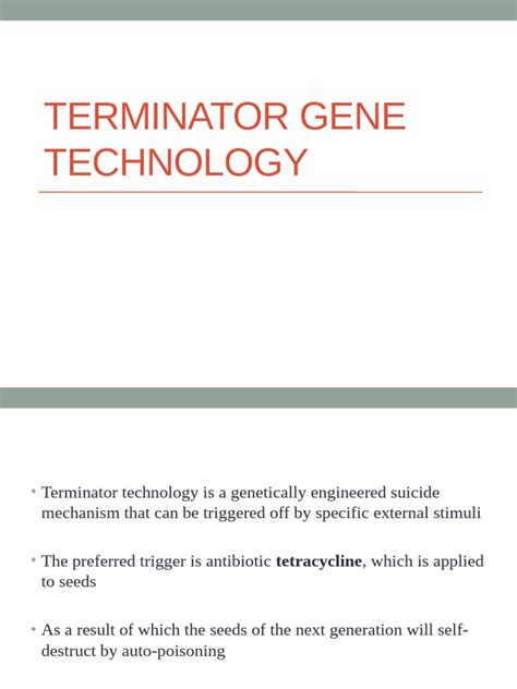 Overview Of Terminator Gene Technology Pdf Repressor Gene