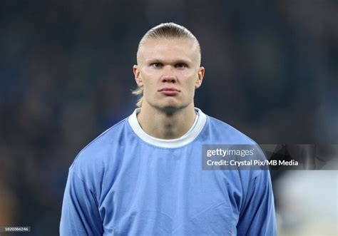 Erling Haland Of Manchester City Wearing A Vintage Manchester City Uefa Champions League
