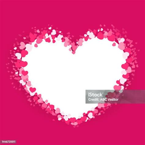 분홍색 배경에 폭발하는 마음 하트 프레임 테두리 또는 인사말 및 초대 카드 배경에 대한 프레임 해피 발렌타인 데이 벡터 그림입니다 로맨스에 대한 스톡 벡터 아트 및 기타