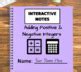 Digital Interactive Notebook Adding Integers TpT