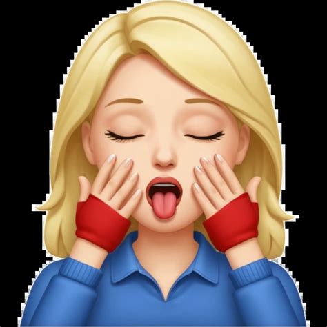 A Female Closing Her Eyes Sticking Out Her Tongue And Grabbing Her