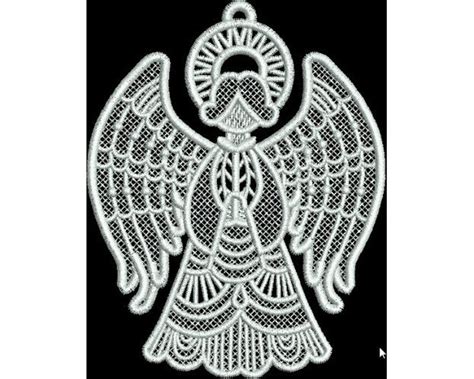 Fsl Praying Angel Machine Embroidery Design Freestanding Lace Angel Embroidery Pattern Fsl