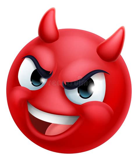 Devil Emoji Emoticon Man Face Cartoon Icon Mascot Stock Vector