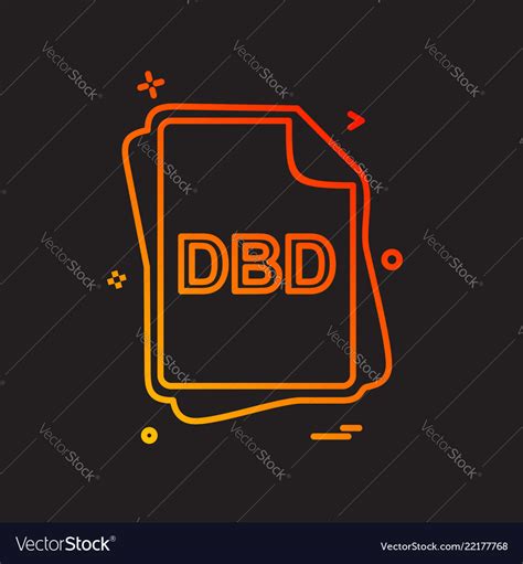 Dbd File Type Icon Design Royalty Free Vector Image