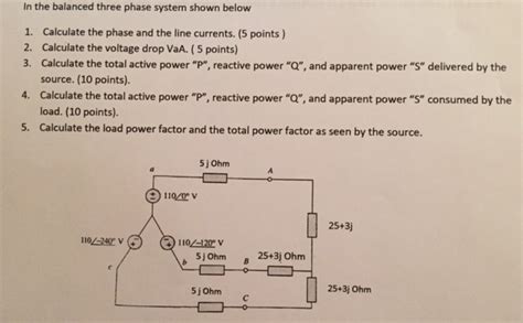 Solved In The Balanced Three Phase System Shown Below Chegg Com