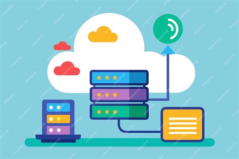 premium vector various devices connected to a cloud for data transfer