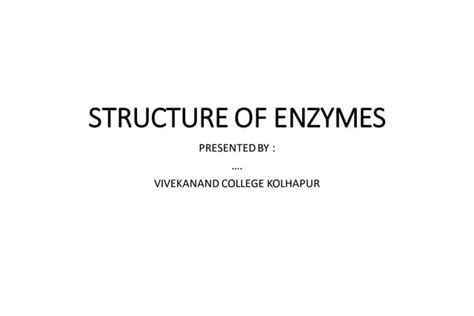 Structure Of Enzyme Pdf