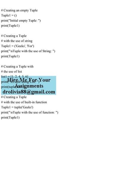 Creating An Empty Tupletuple1 Printinitial Empty Tuple Pdf