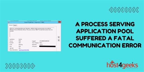 Troubleshooting And Solving A Process Serving Application Pool