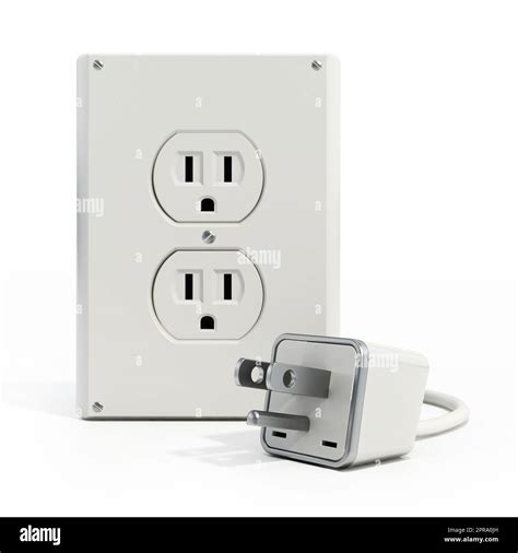 Usa Type Ac Power Plugs And Sockets Isolated On White Background 3d