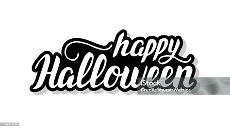 당신의 디자인 일러스트 개념에 대 한 행복 할로윈 서 예 템플릿 텍스트 필기 레터링 제목 벡터 단어 흰색 고립 된 배경 공포 무서움에 대한 스톡 벡터 아트 및 기타 이미지