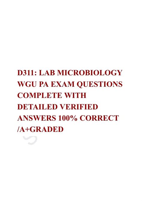 Wgu D311 Microbiology 2024 2025 Package Deal Stuvia Us