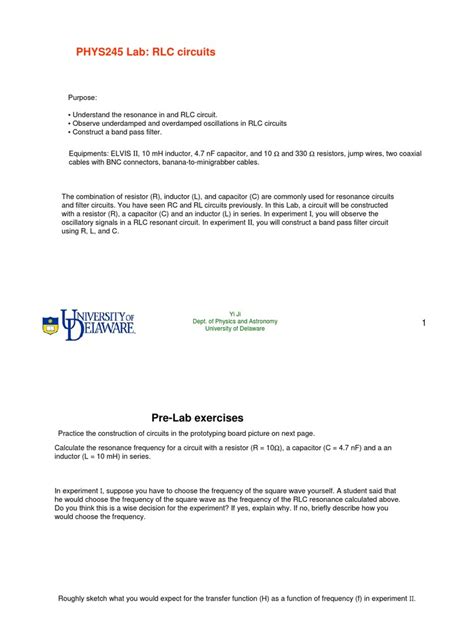 Pdf Rlc Laboratory Circuit Dokumentips