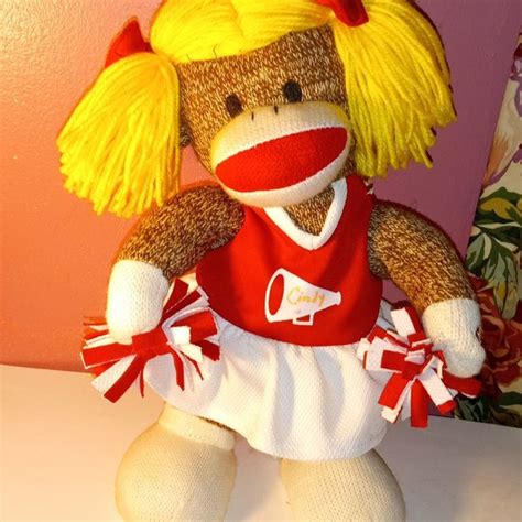 Toys Musical Singing Colorful 13 Cheerleader Monkey Dressed In Red