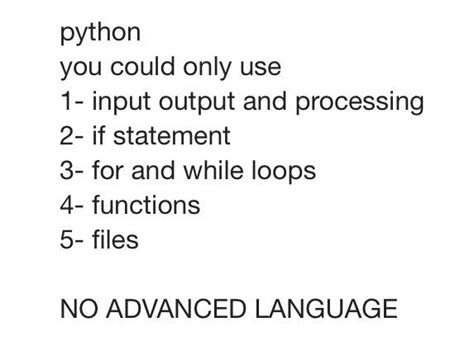 Solved PYTHON USE CLEAR LANGUAGE AND CLEAR VARIABLES AND Chegg Com