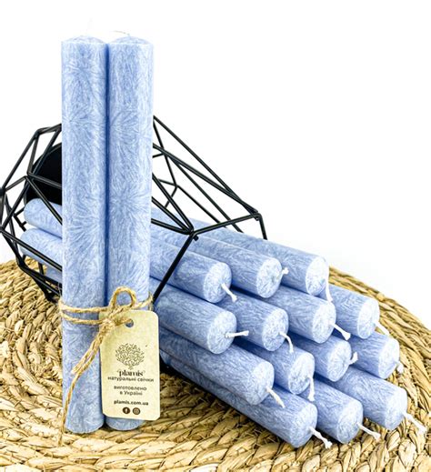 Свечи столовые из пальмового воска Plamis Голубизна 16 шт S 22200 16 22 купить онлайн на Rozetka