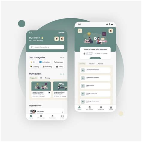 Creative And Morden Ui Design Of E Learning Mobile Application Uiux