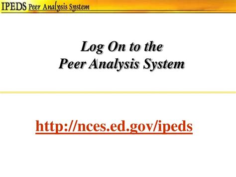 PPT IPEDS Peer Analysis System Advanced Module PowerPoint Presentation ID