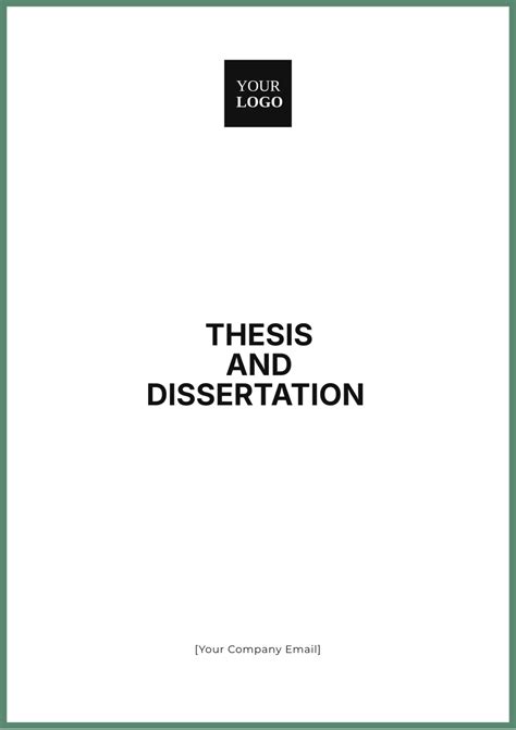 Free Dissertation Templates To Edit Online