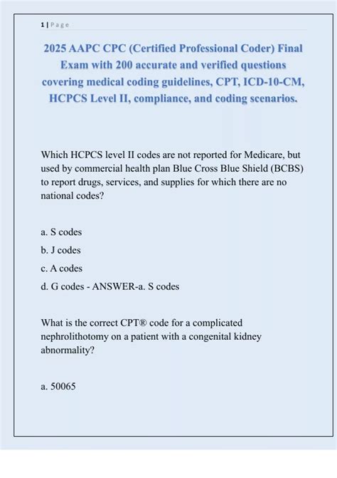 2025 Aapc Cpc Certified Professional Coder Final Exam With 200